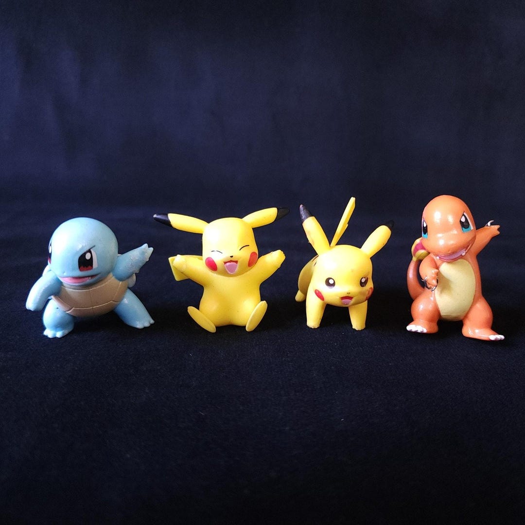 Lot of 4 Mini Miniature Pokemon Figures Toys Pikachu Charmander Action ...