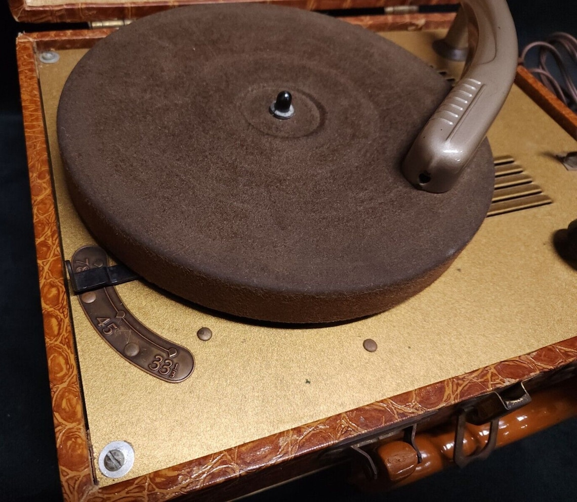 Vintage Portable Decca Model 77 Turntable 45 Watts 78 45 33 1/3 Record ...