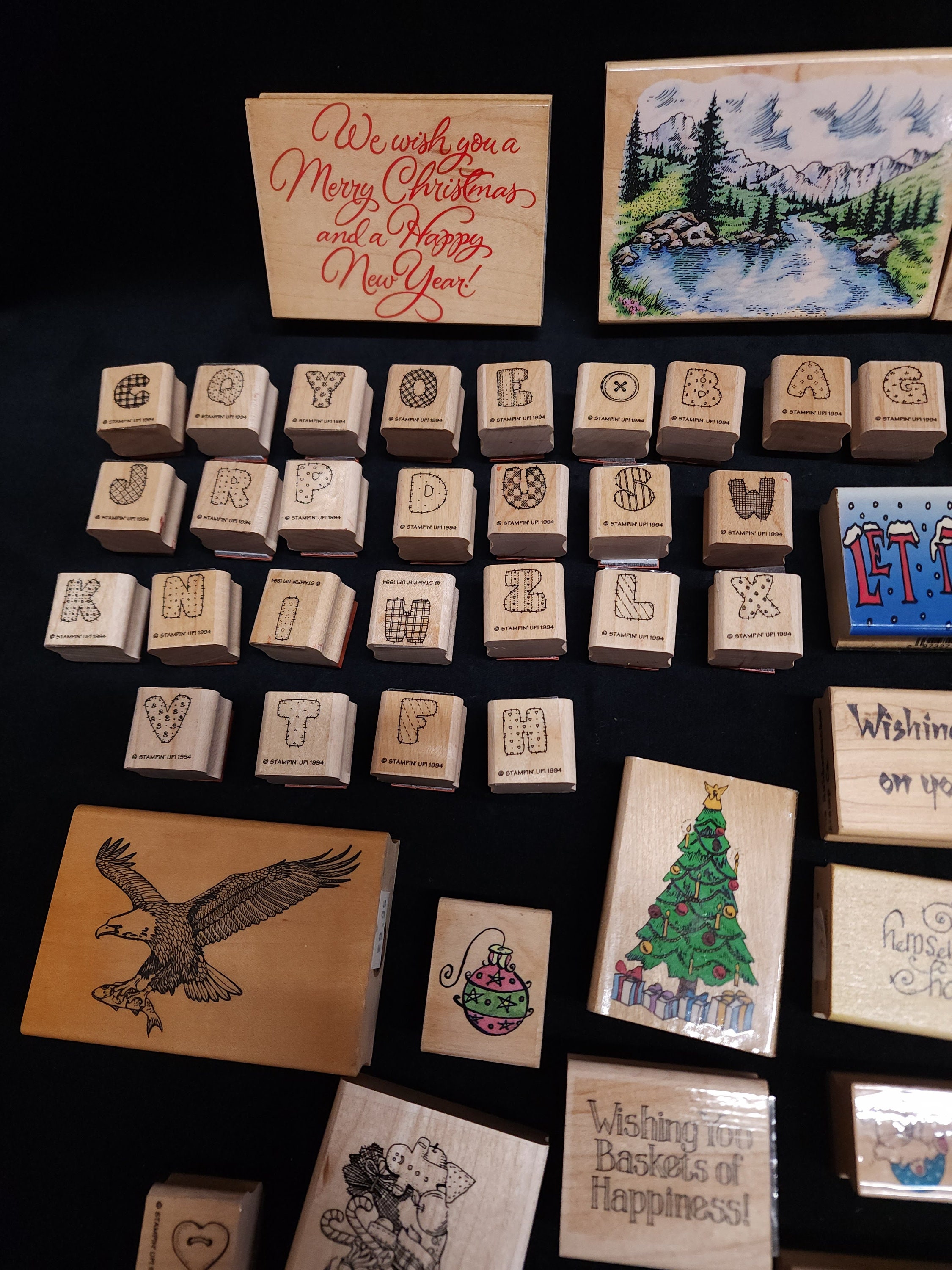 Huge Lot of 77 Stampin up Retired Stamps Sets Wood Backed Rubber New ...