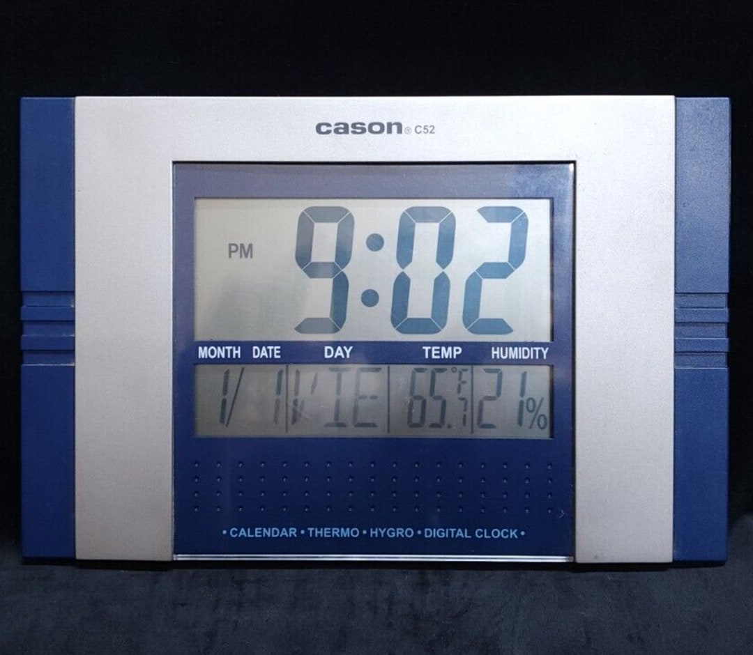 Cason Digital Clock Calendar Temperature Hygro Large LCD Screen Display ...
