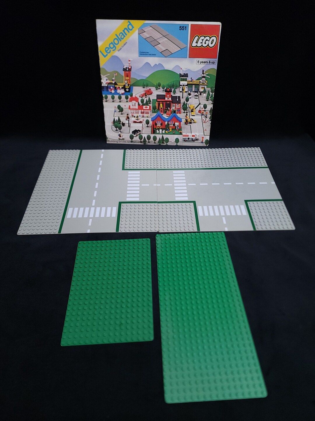Vintage Rare 1970s Lego System Legoland Town Intersection Road Plates ...