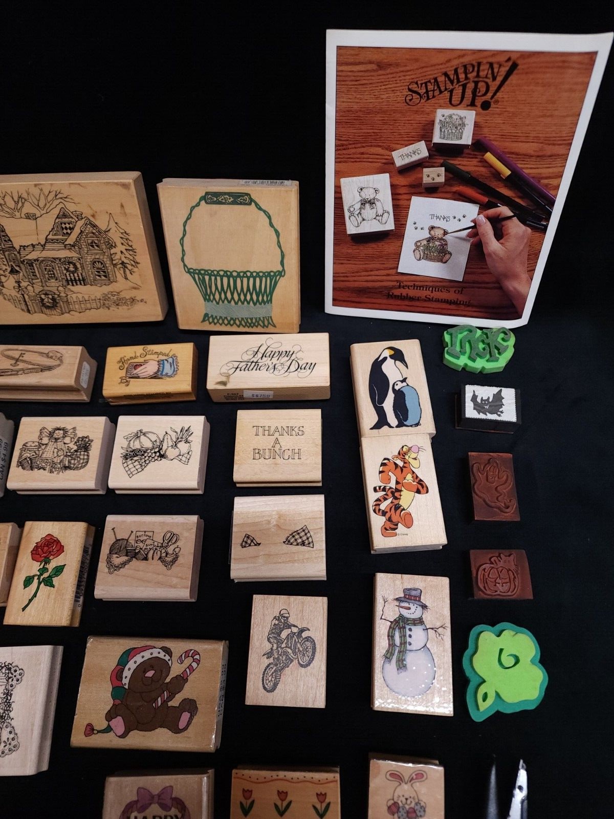 Huge Lot of 77 Stampin up Retired Stamps Sets Wood Backed Rubber New ...