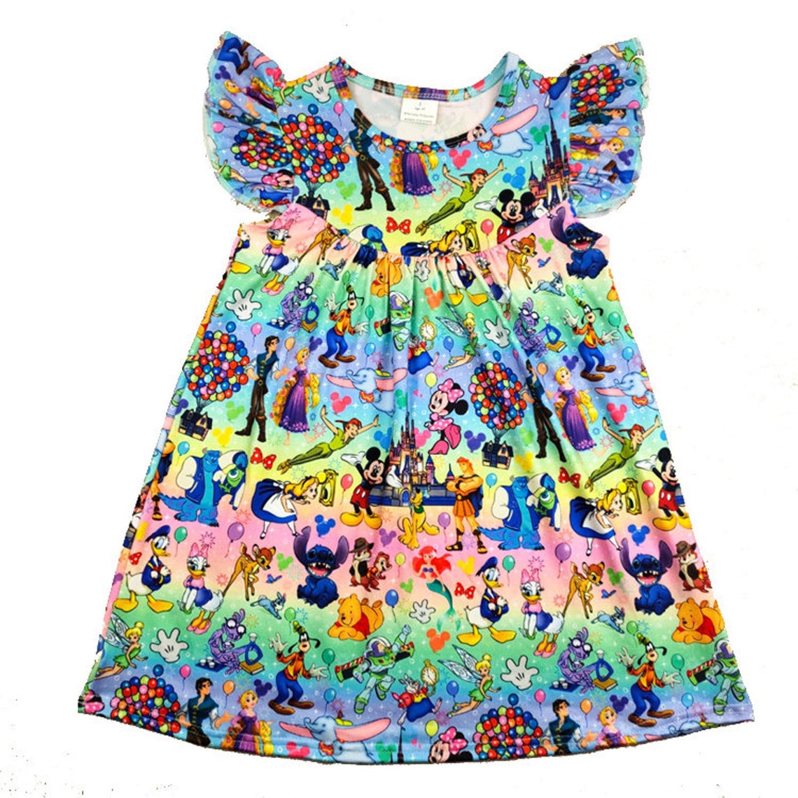 READY TO SHIP Disney Rainbow Flutter Dress Tinkerbell Mickey - Etsy