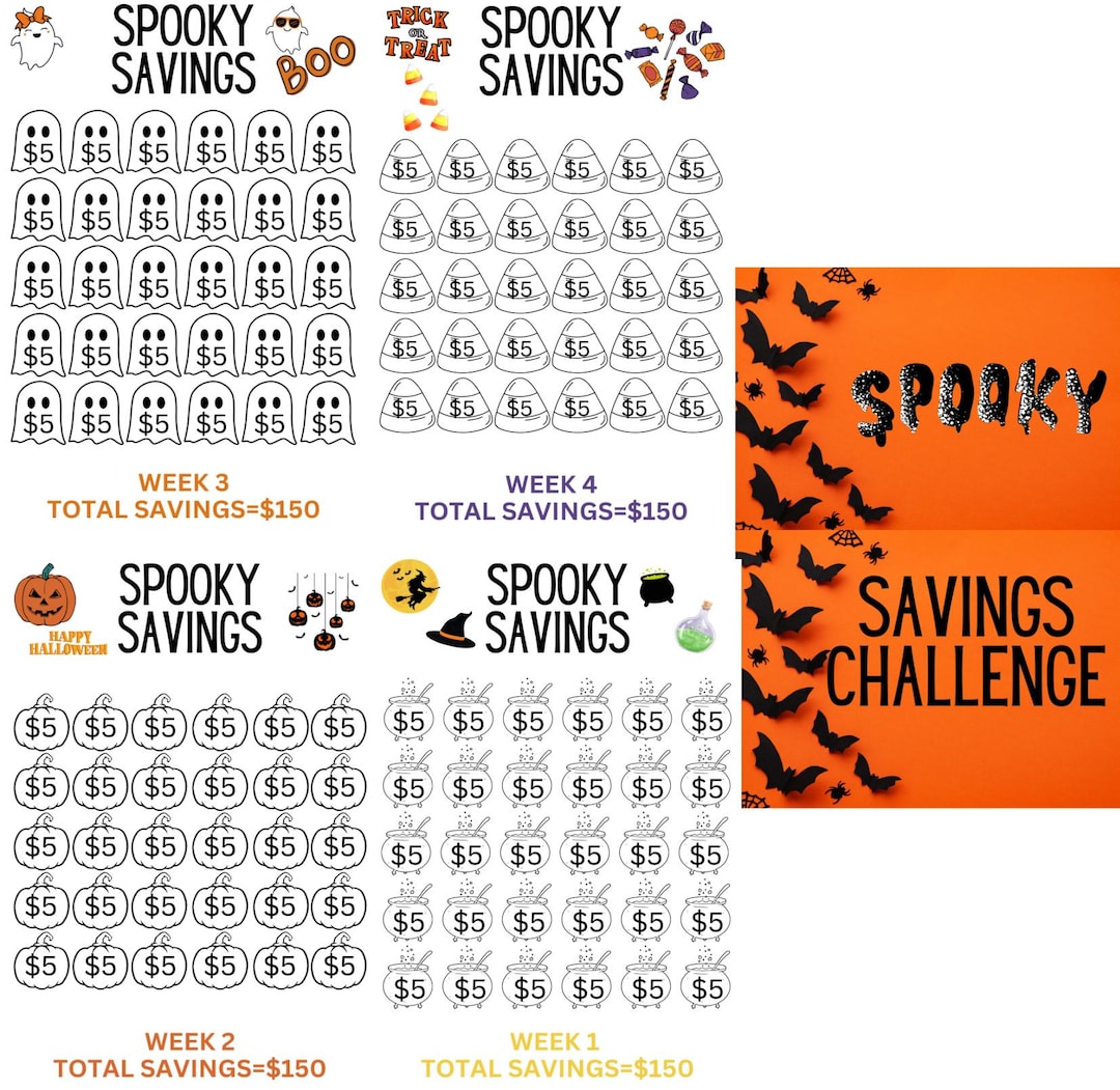 Spooky Savings Printable Tracker Files | Budget Binder A6 Size | Cash ...