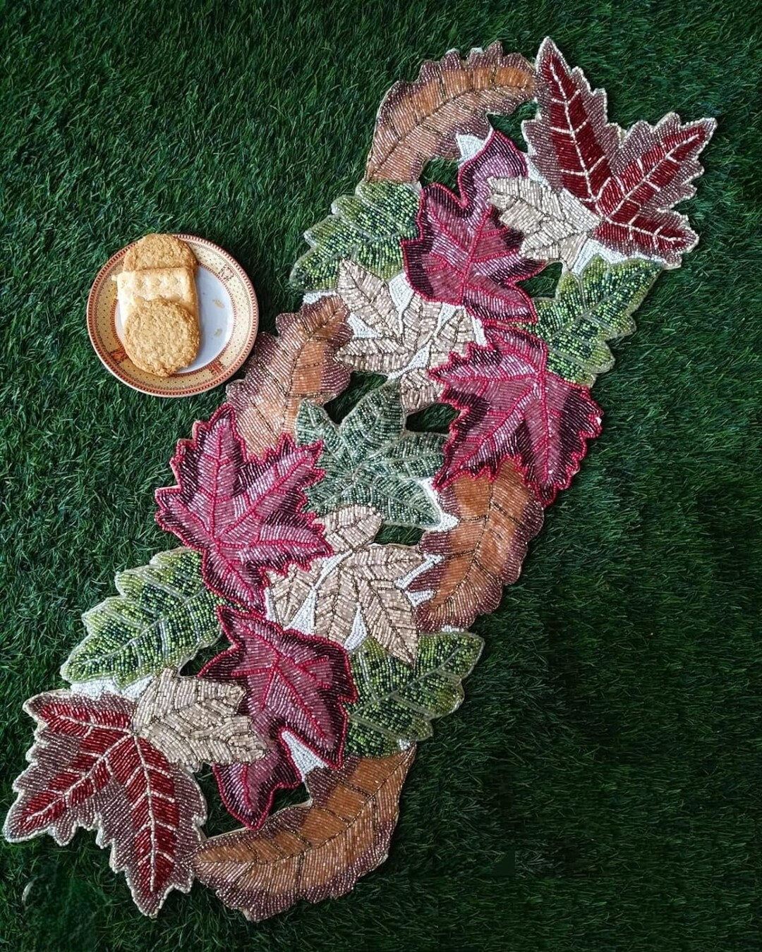 Handmade Beaded Runner for Dining Table Runner Multi Color Table Runner ...