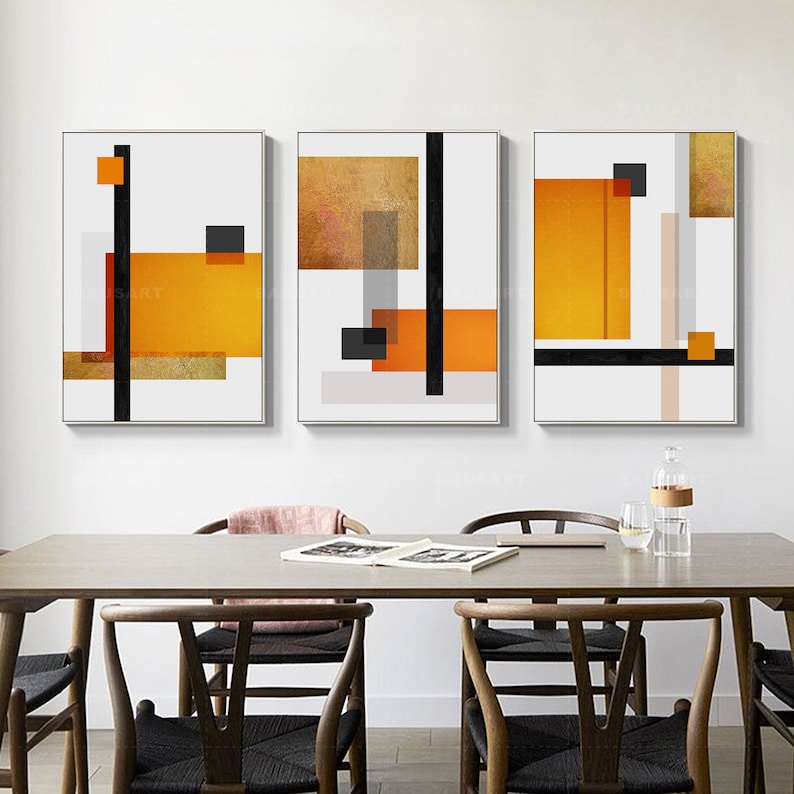 Abstract Painting Print Framed Wall Art Set of 3 Prints | Etsy