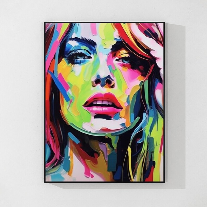Abstract Woman Portrait: Colorful Pop Art Face Painting - Etsy