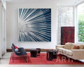 Navy Blue and Silver Abstract Art Acrylic Painting on Canvas - Etsy