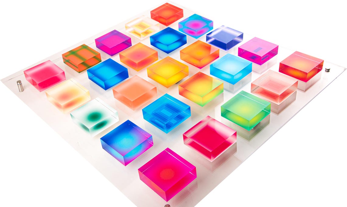 Plexiglass Wall Art Acrylic Cubes Geometric Art DIY Modern Dopamine ...