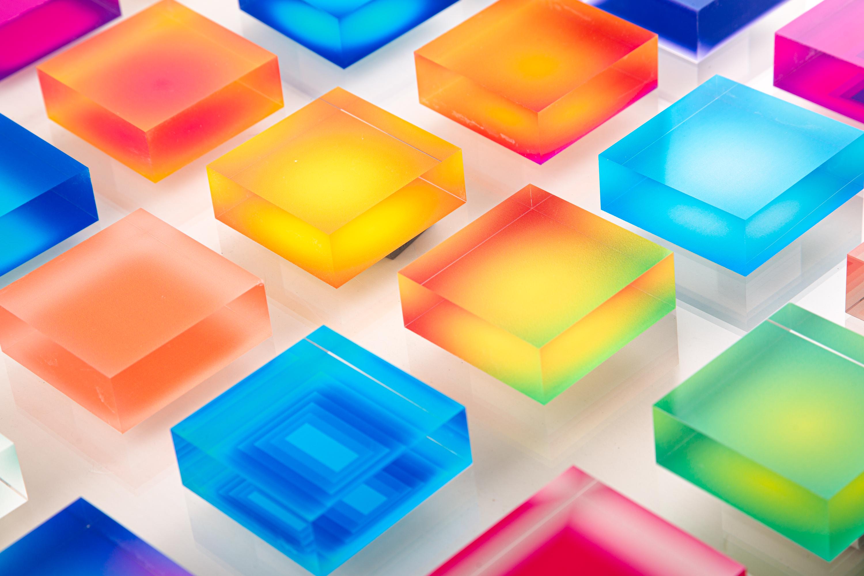 Plexiglass Wall Art Acrylic Cubes Geometric Art DIY Modern Dopamine ...