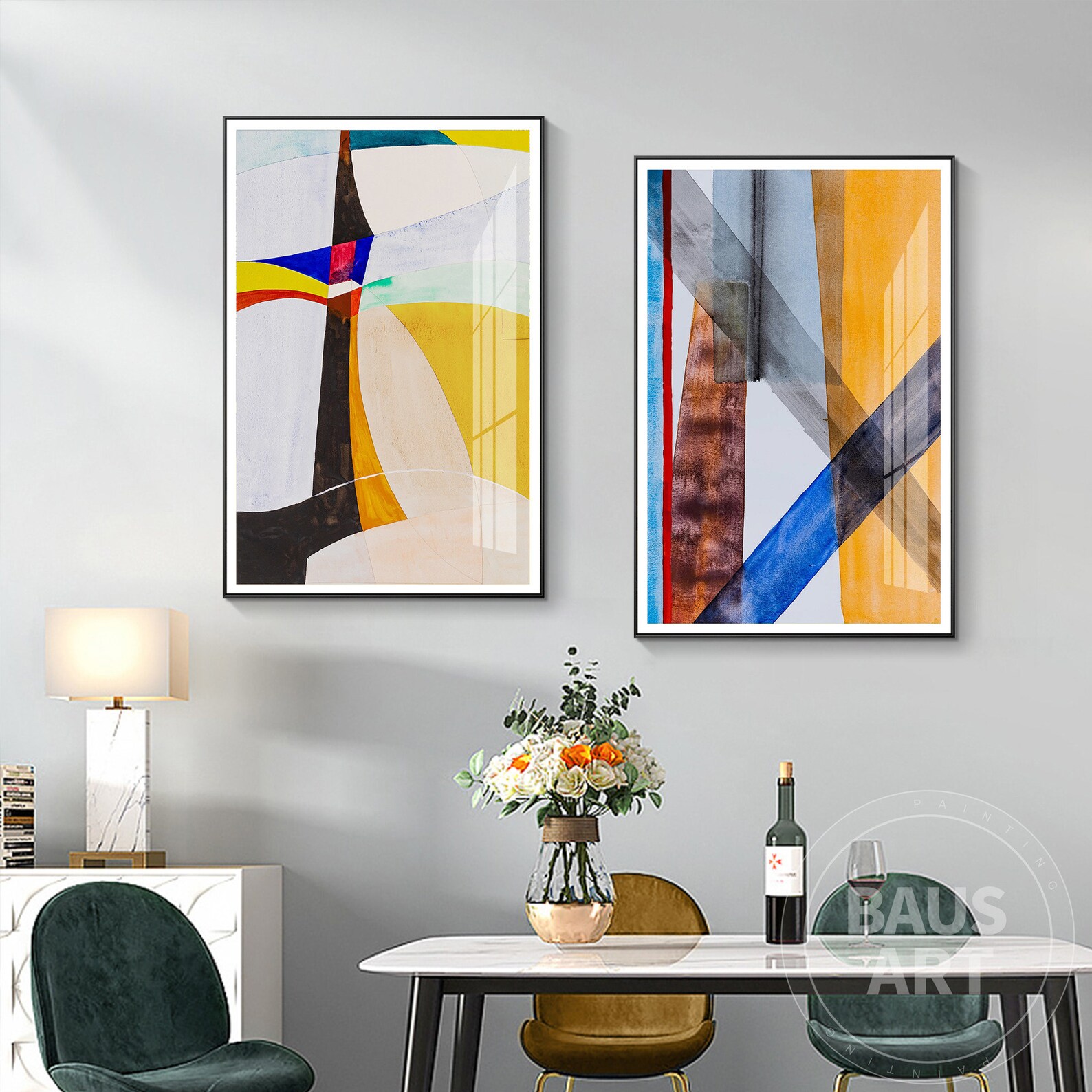 Abstract and Postmodern Framed Wall Art Set of 2 Prints - Etsy