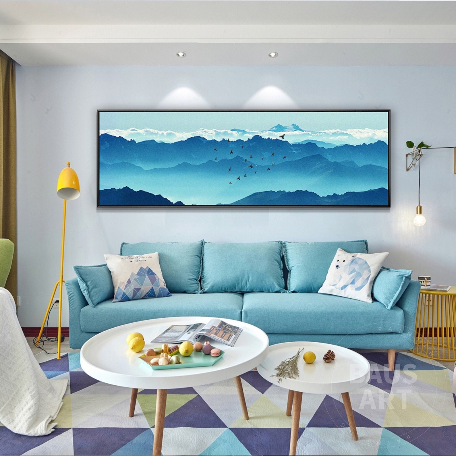 Long Landscape Watercolor Print Frame Wall Art Nature - Etsy