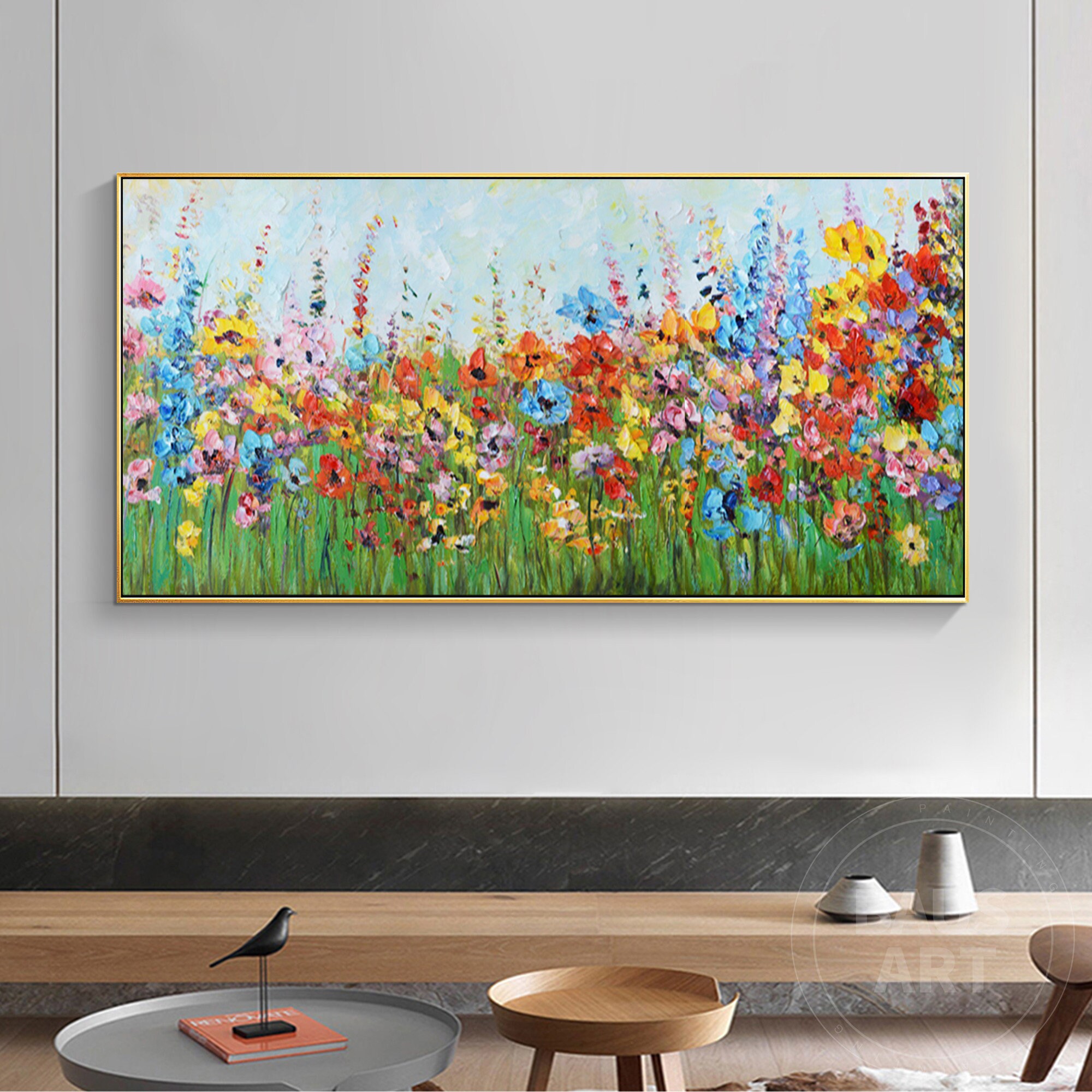 Wild Flowers Print Framed Wall Art Flowers Wall Art on Canvas | Etsy