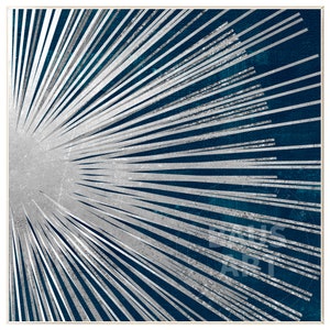 Navy Blue and Silver Abstract Art Acrylic Painting on Canvas Framed ...