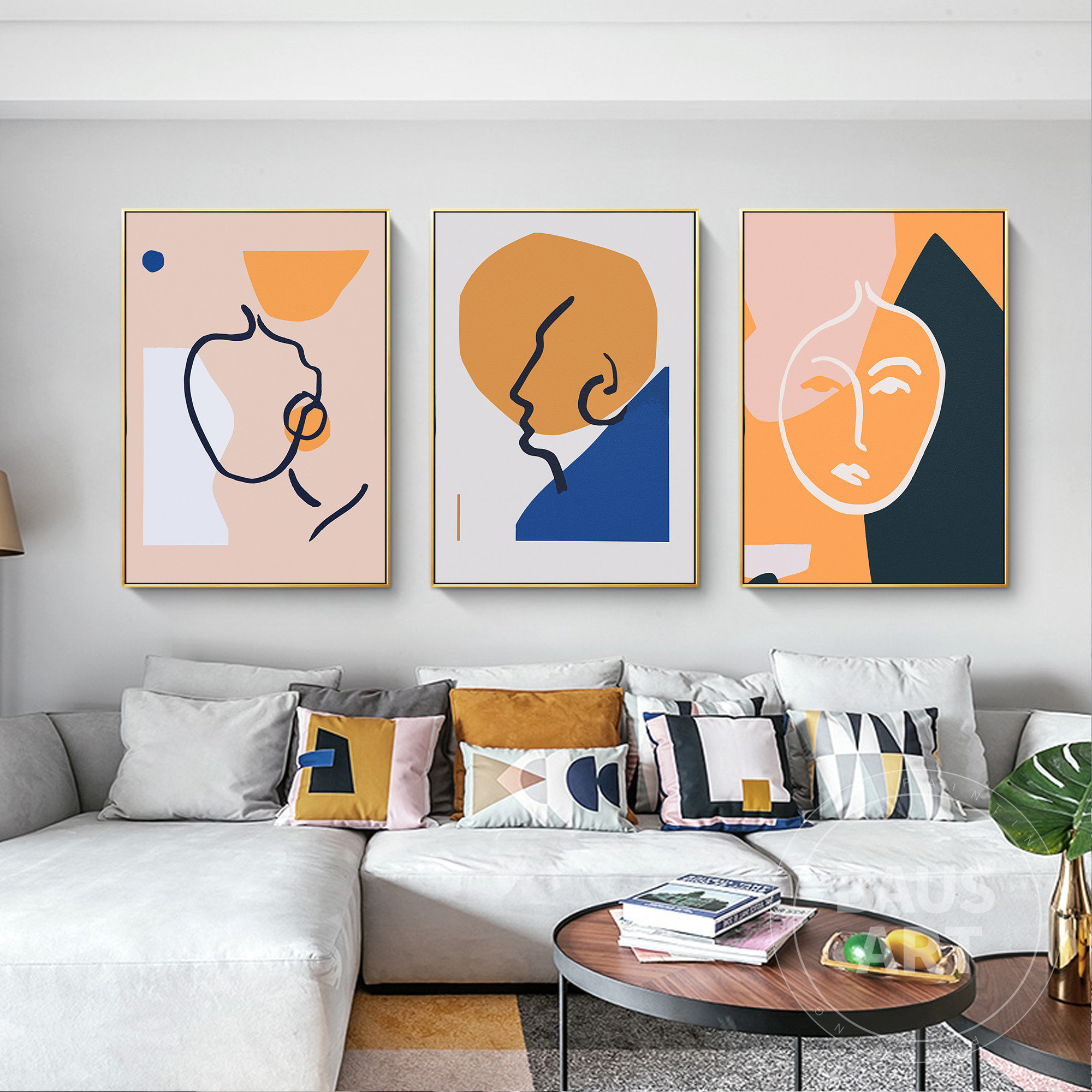 Abstract Painting Print Framed Wall Art Set of 3 Prints | Etsy