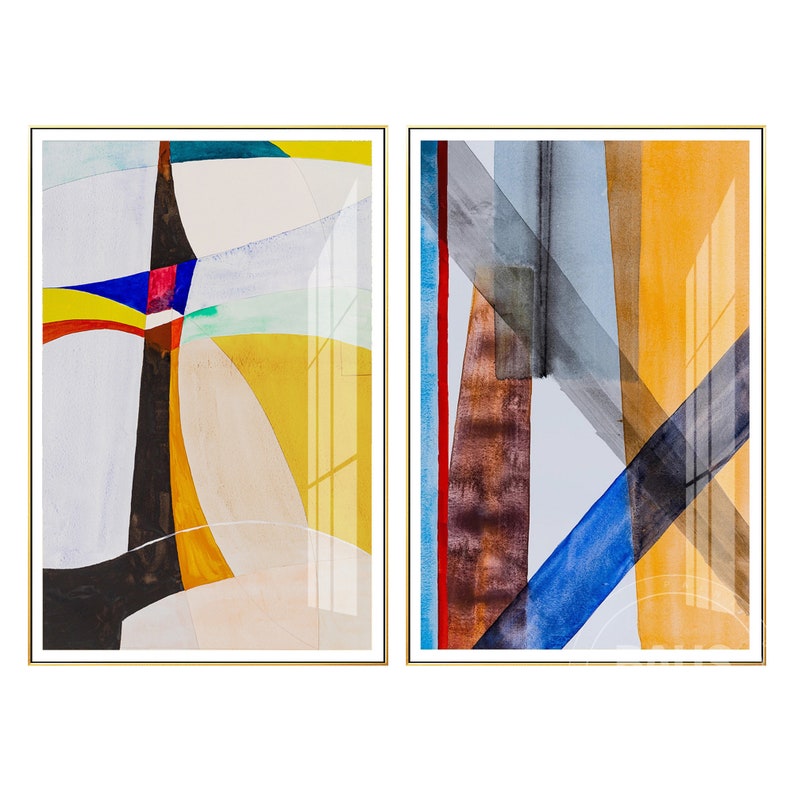 Abstract and Postmodern Framed Wall Art Set of 2 Prints - Etsy