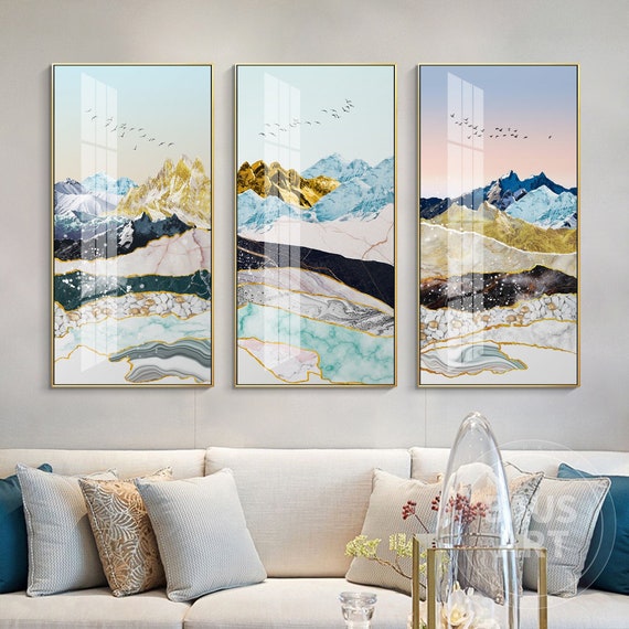 Abstract Light Colors Landscape Print on Canvas Large 3 Piece | Etsy