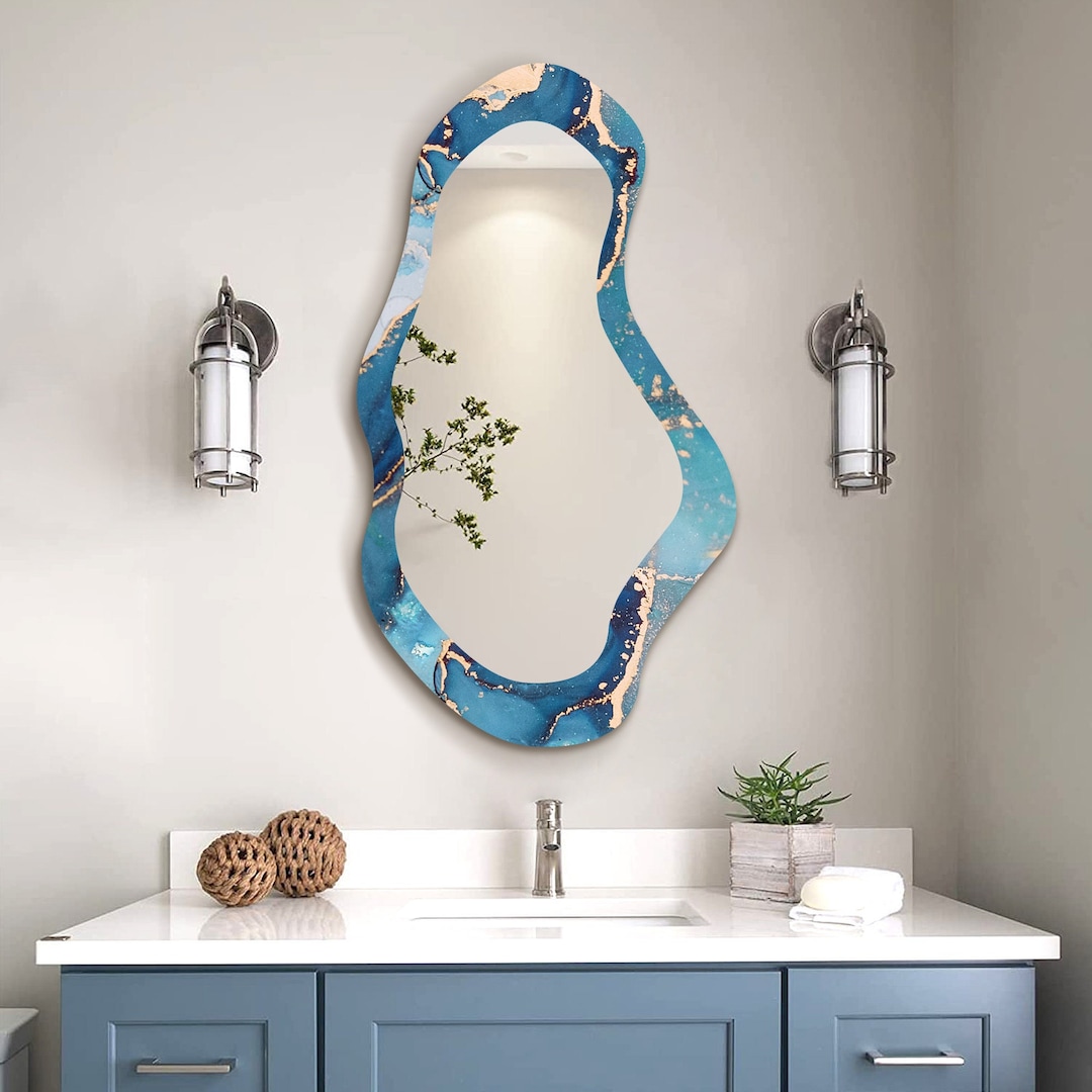 Organic Mirror Bathroom Asymmetrical Mirror|irregular Mirror|amorphic Mirror|wiggly Mirror ...