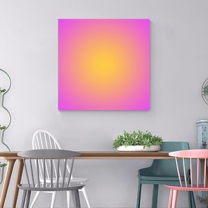 Dopamine Gradient Original Yellow and Purple Neon Abstract Painting on ...