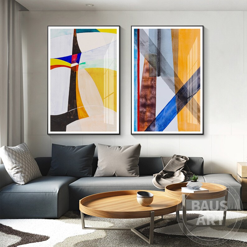 Abstract and Postmodern Framed Wall Art Set of 2 Prints - Etsy