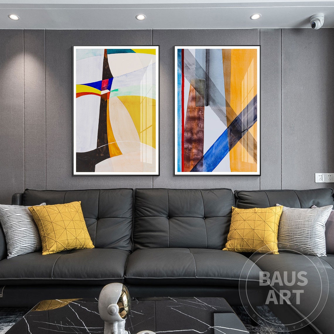 Abstract and Postmodern Framed Wall Art Set of 2 Prints - Etsy