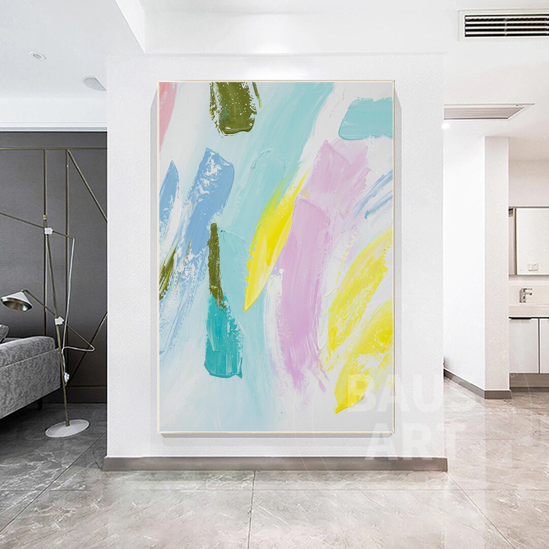 Abstract Dopamine Wall Art Colorful Textured Painting on Canvas Large ...