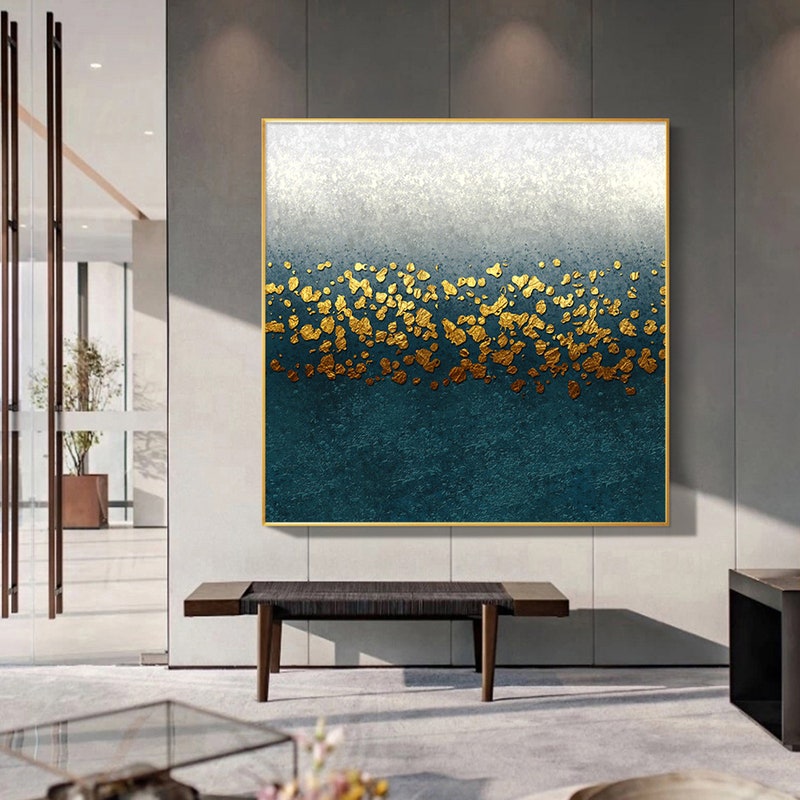 Blue Gold Wall Art - Etsy