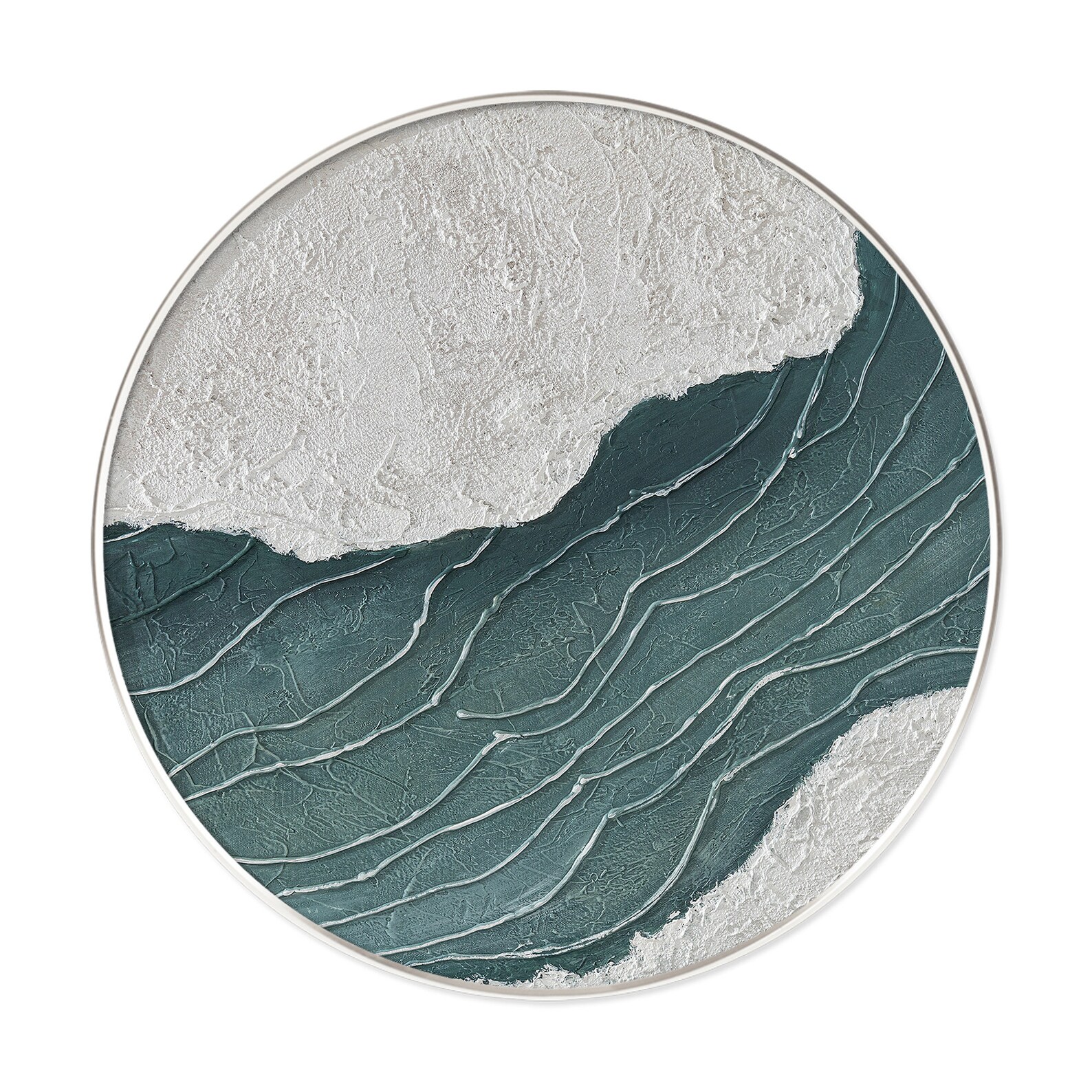 Round Green Abstract Wall Art Textured Painting Original Art Large ...