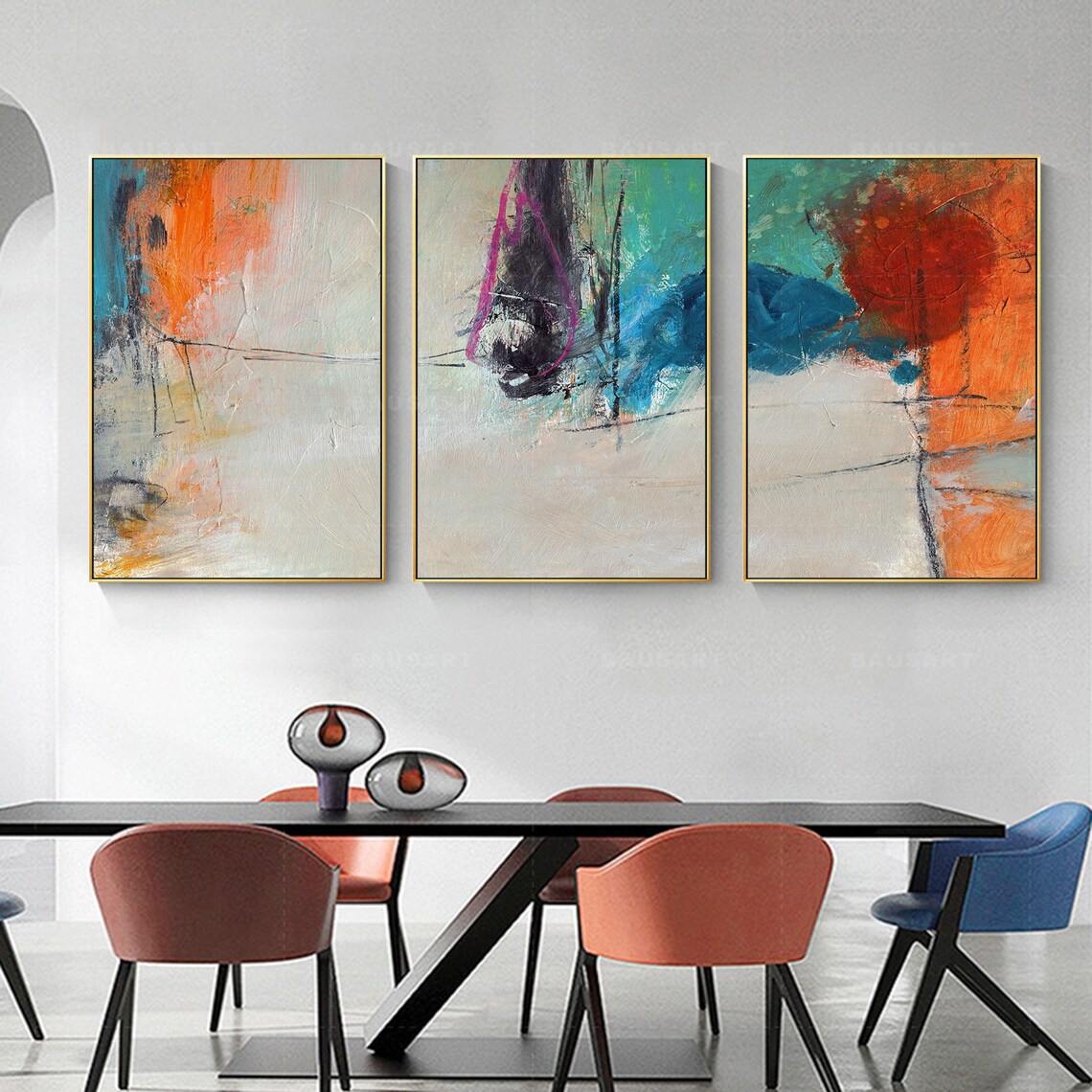 Abstract Colorful Print on Canvas Large 3 Piece Painting Print - Etsy