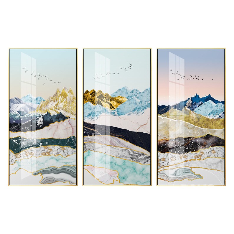 Abstract Light Colors Landscape Print on Canvas Large 3 Piece Painting ...
