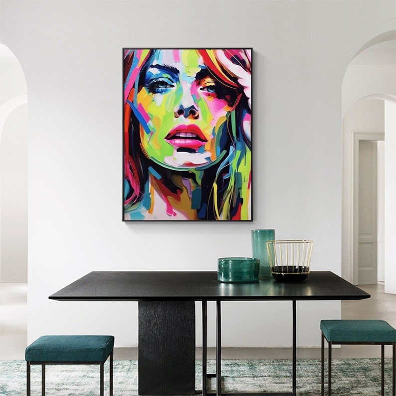 Abstract Woman Portrait: Colorful Pop Art Face Painting - Etsy
