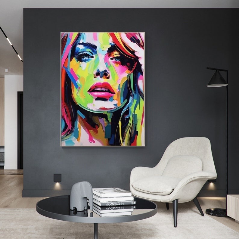 Abstract Woman Portrait: Colorful Pop Art Face Painting - Etsy