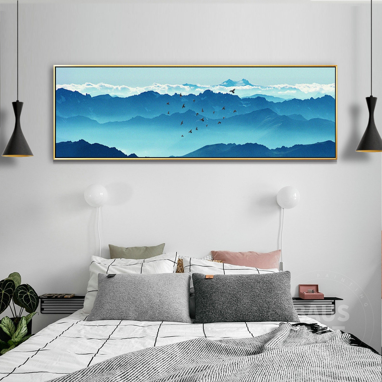 Long Landscape Watercolor Print Frame Wall Art Nature - Etsy