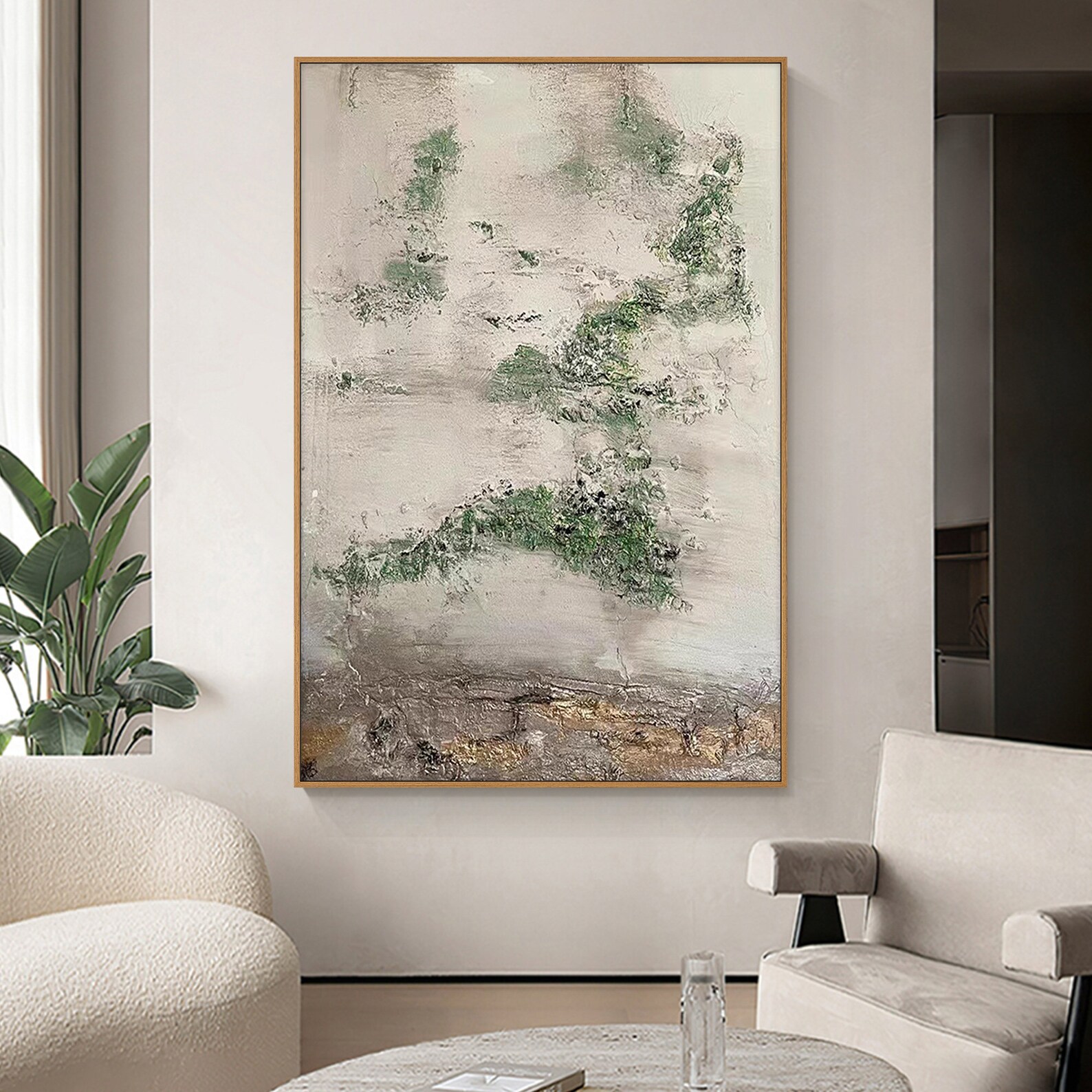 Abstract Mountain Canvas Art: Wabi Sabi Nordic Painting, Modern Decor ...