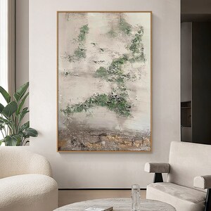 Abstract Mountain Wall Art Wabisabi Grey Green Art Large Brown Nordic ...