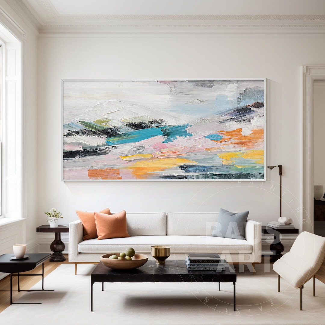 Pastel Abstract Wall Art Original Moutainstextured Wall Art,extra Large ...