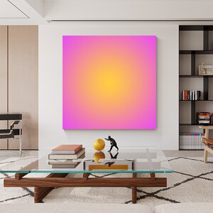 Dopamine Gradient Original Yellow and Purple Neon Abstract Painting on ...