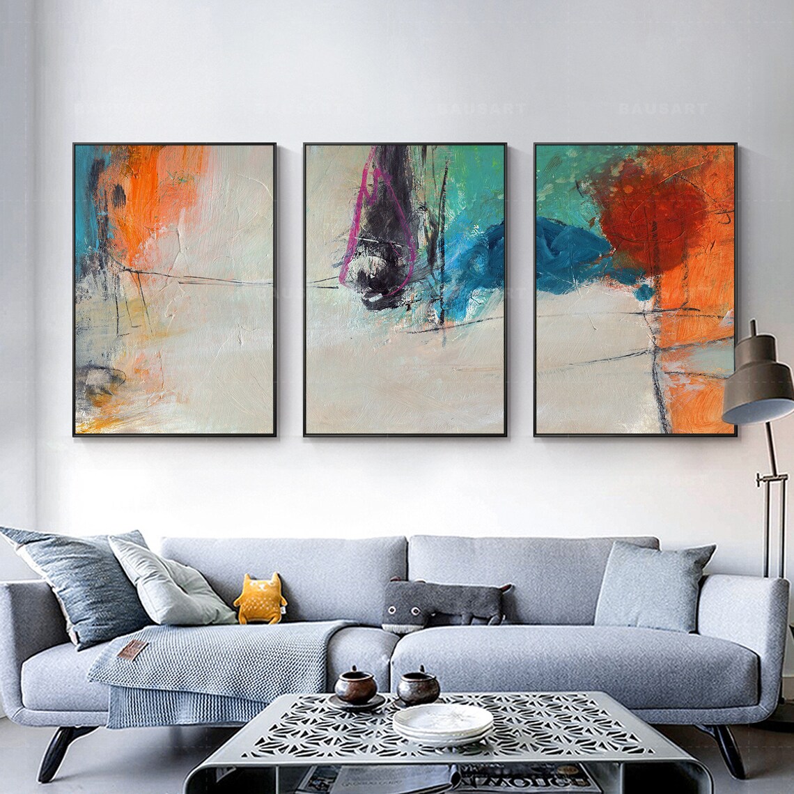 Abstract Colorful Print on Canvas Large 3 Piece Painting Print - Etsy