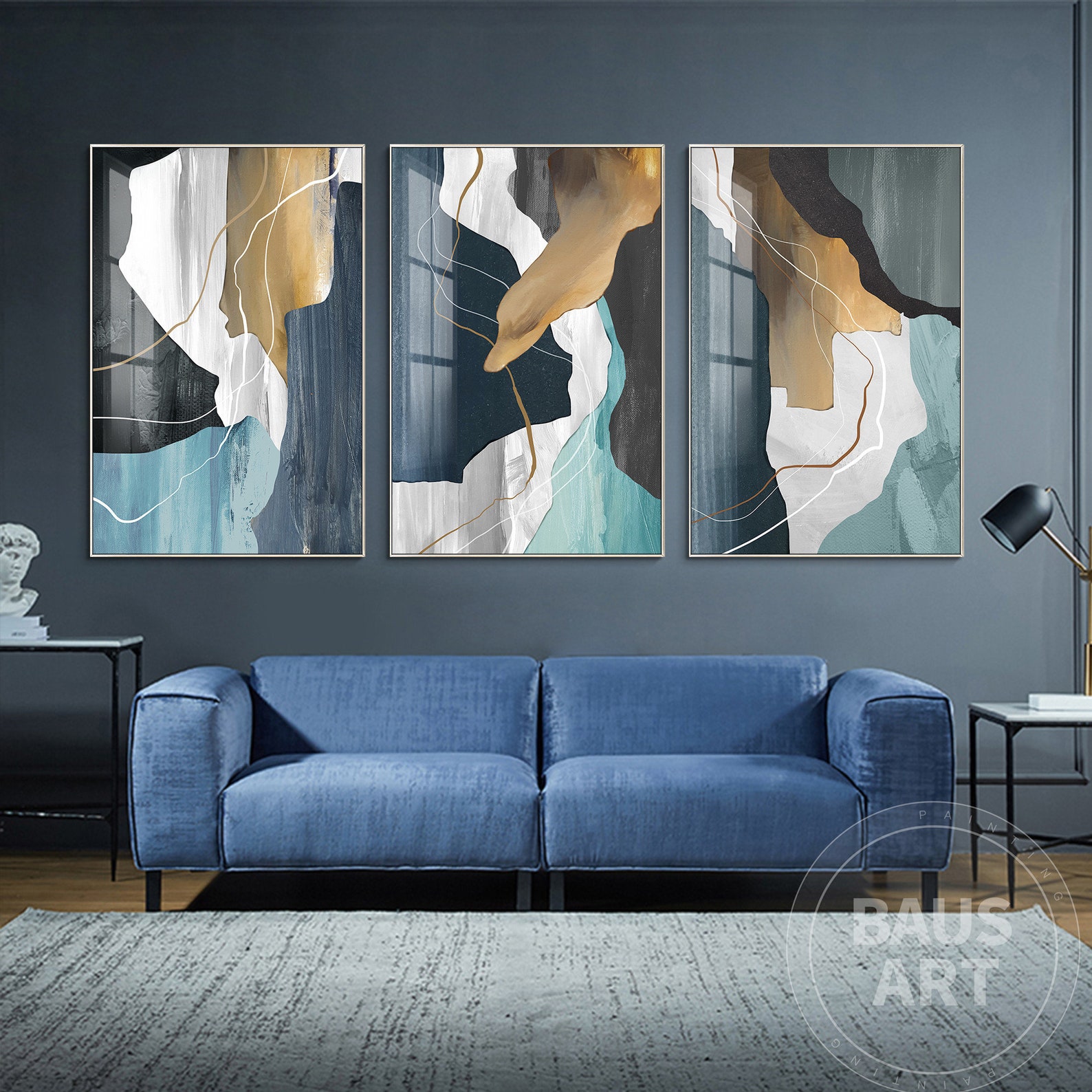 Set of 3 Prints Abstract Painting Print Framed Wall Art - Etsy