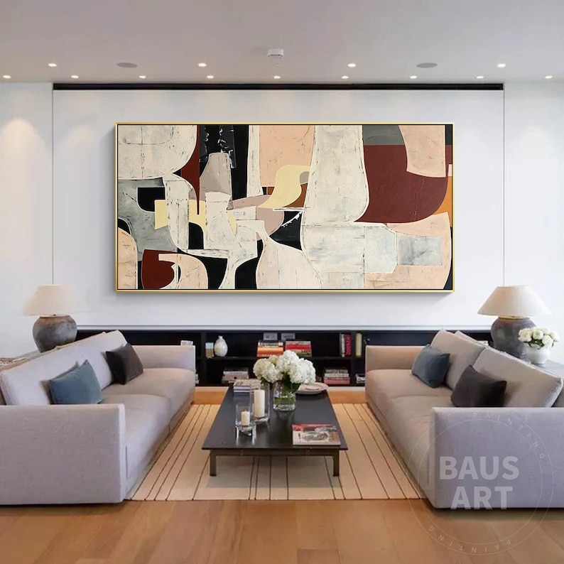 Extra Large Abstract Canvas Painting: Modern Boho Wall Art - Etsy