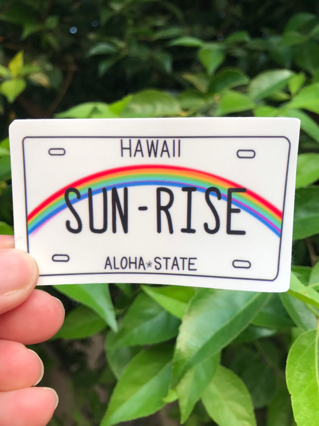 HAWAII SUNRISE LICENSE Plate Individual Vinyl Water/ Weatherproof ...