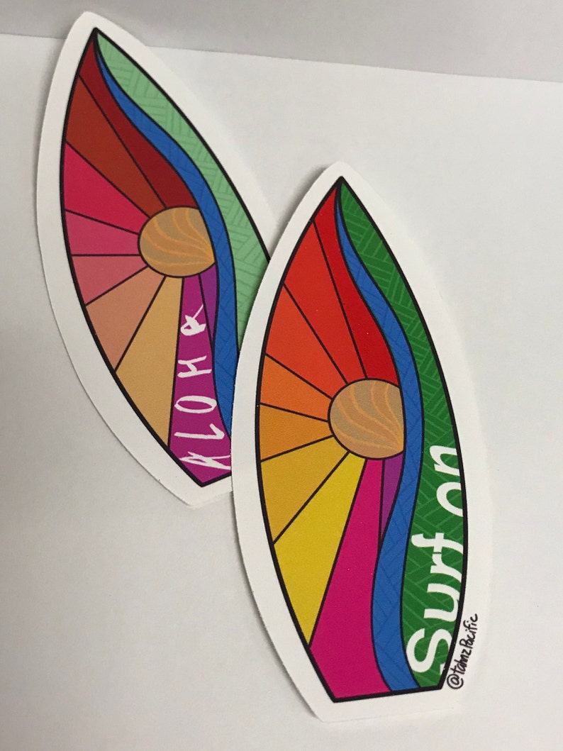 Aloha Surf Surf On Tribal Sunset Weatherproof Adhesive | Etsy