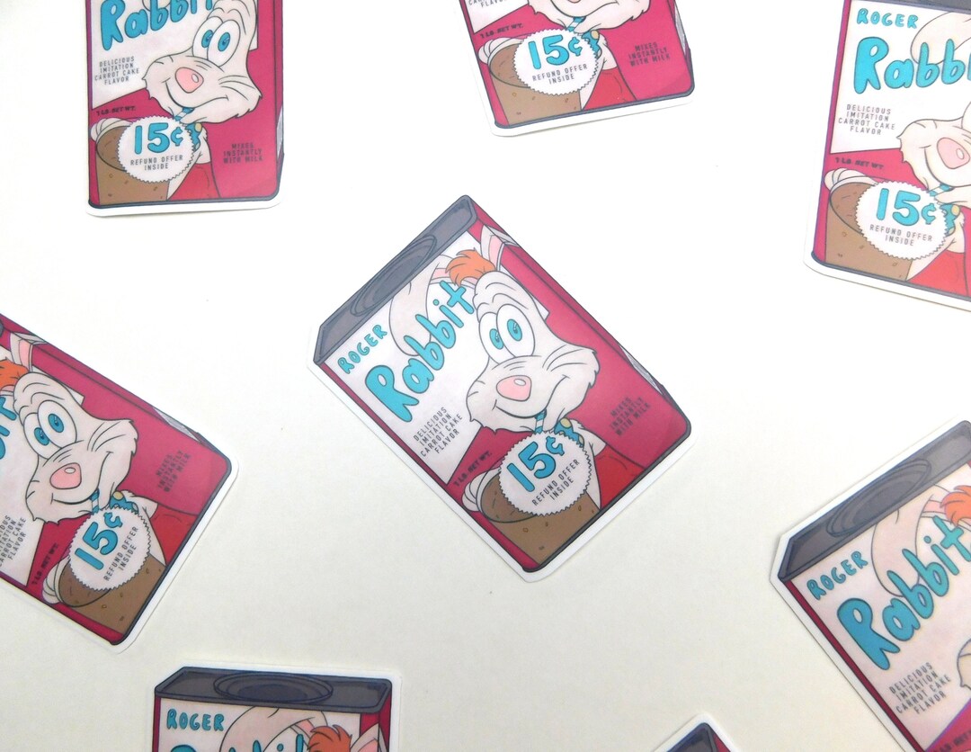 Roger Rabbit Quick Chocolate Milk Laminated Stickers 2.75 X 1.9 Inches ...