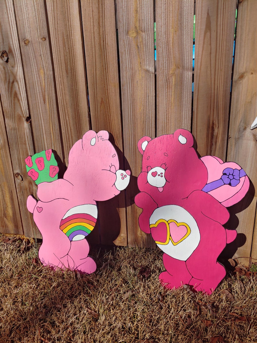 Care Bears Valentine's Day Garden Decor Traditional Wooden Yard Art ...