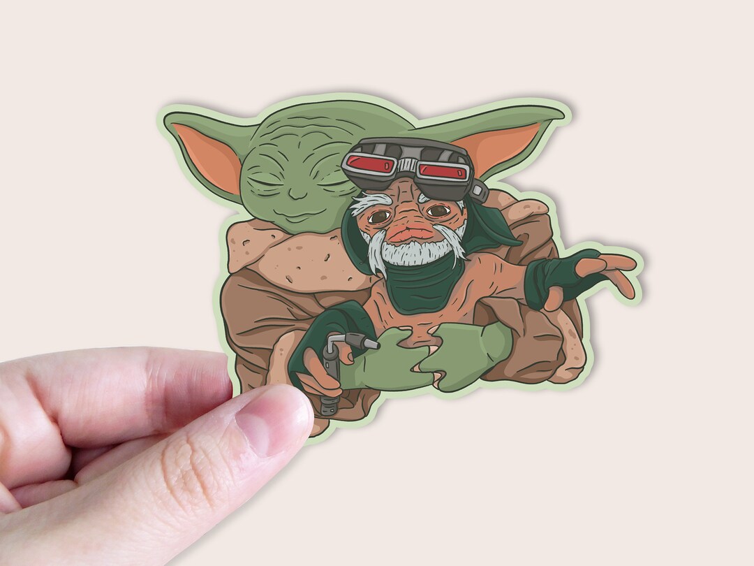 Grogu & Babu Laminated Sticker Mando Baby Yoda Babu Frik Star Wars ...