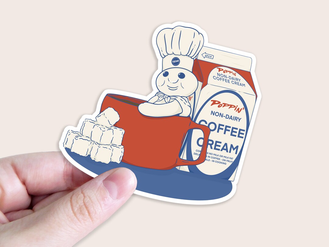 Pillsbury Doughboy Coffee Mate Stickers - Poppin' Fresh - Laminated ...