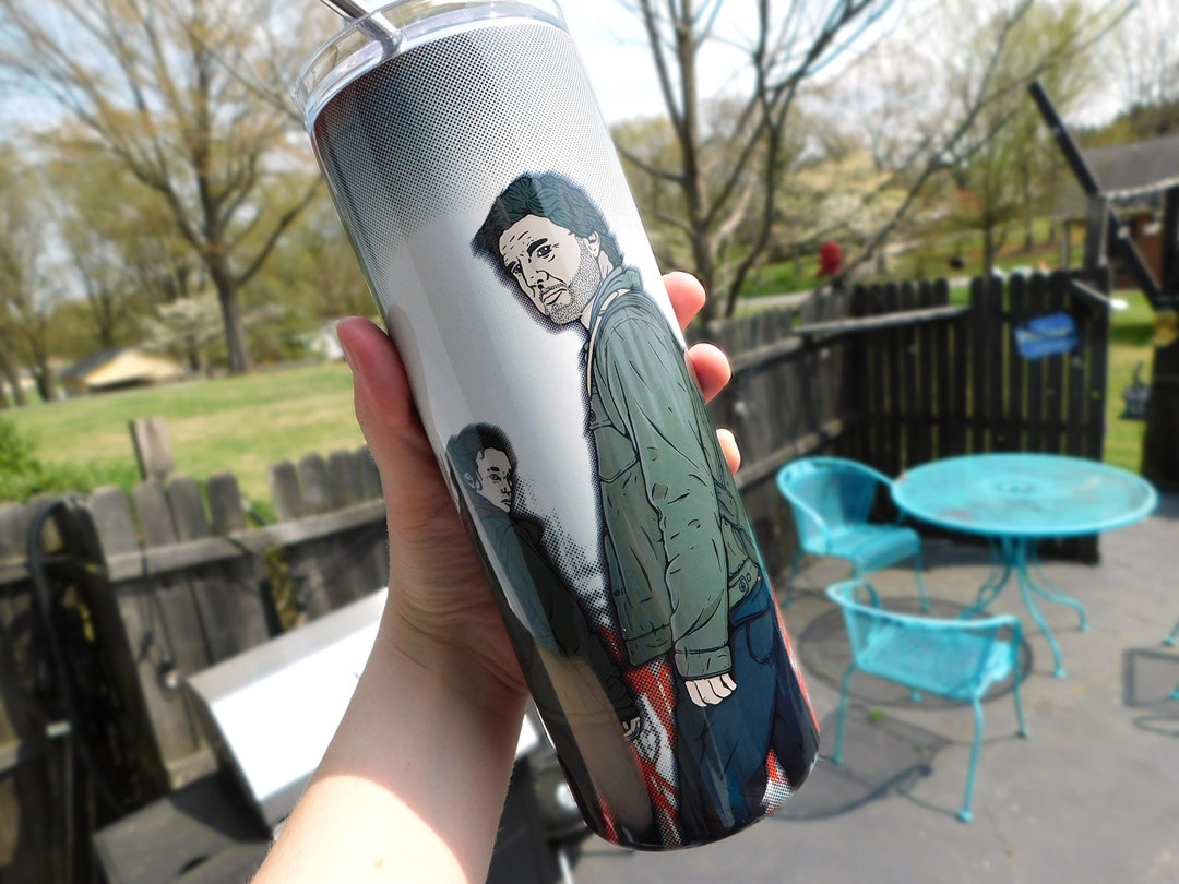 Joel & Ellie - 20 Oz Drinking Tumbler W/ Metal Straw - Pedro Pascal ...