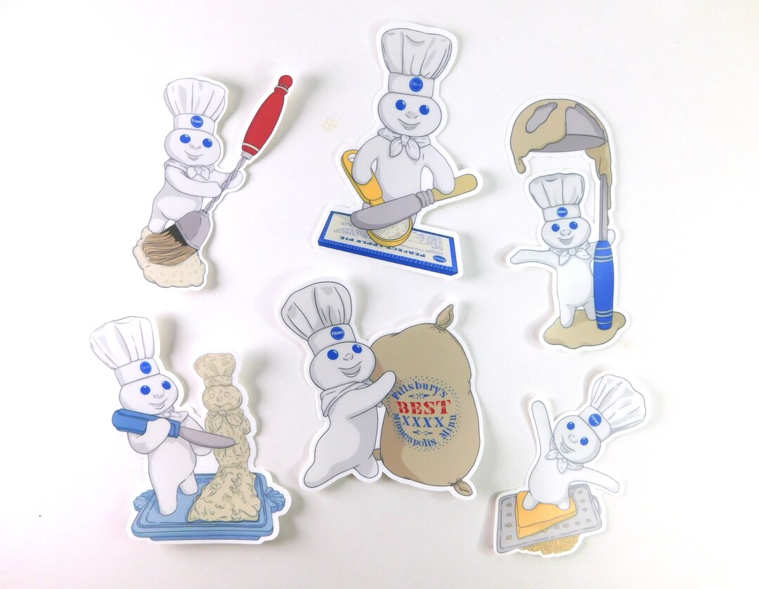 Pillsbury Doughboy Statue Sticker Set Set of 6 Laminated - Etsy