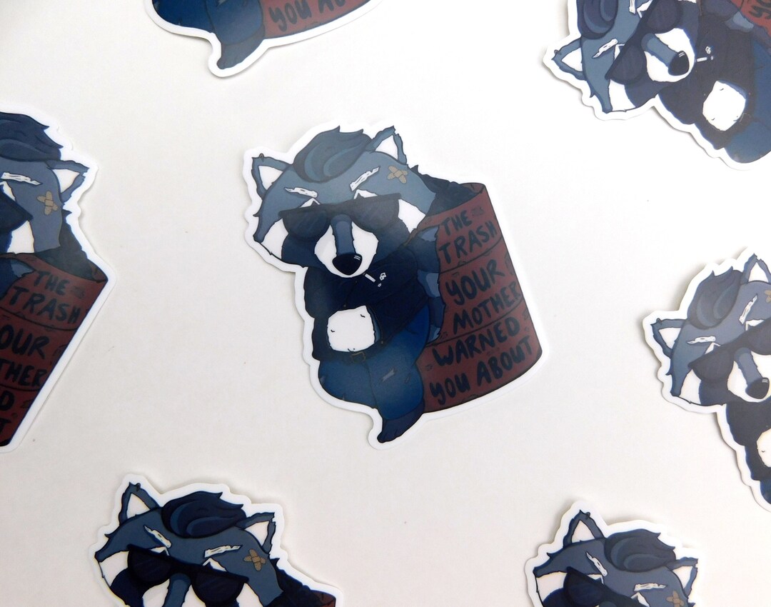 Rascally Raccoon - Laminated Stickers - 2.9 X 2.25" Inches - Sassy ...