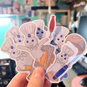 Pillsbury Doughboy Statue Sticker Set - Set of 6 - Vinyl Gloss Stickers ...